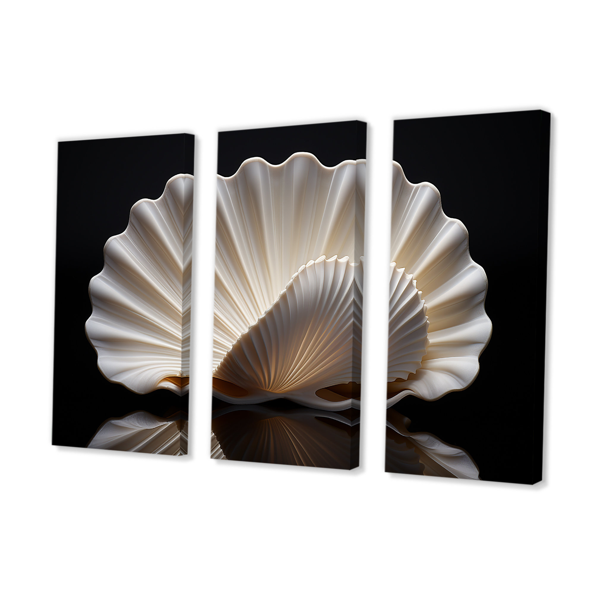 Beachcrest Home™ Monochrome Clam Deep Charcoal Ocean - Clam Canvas Art ...
