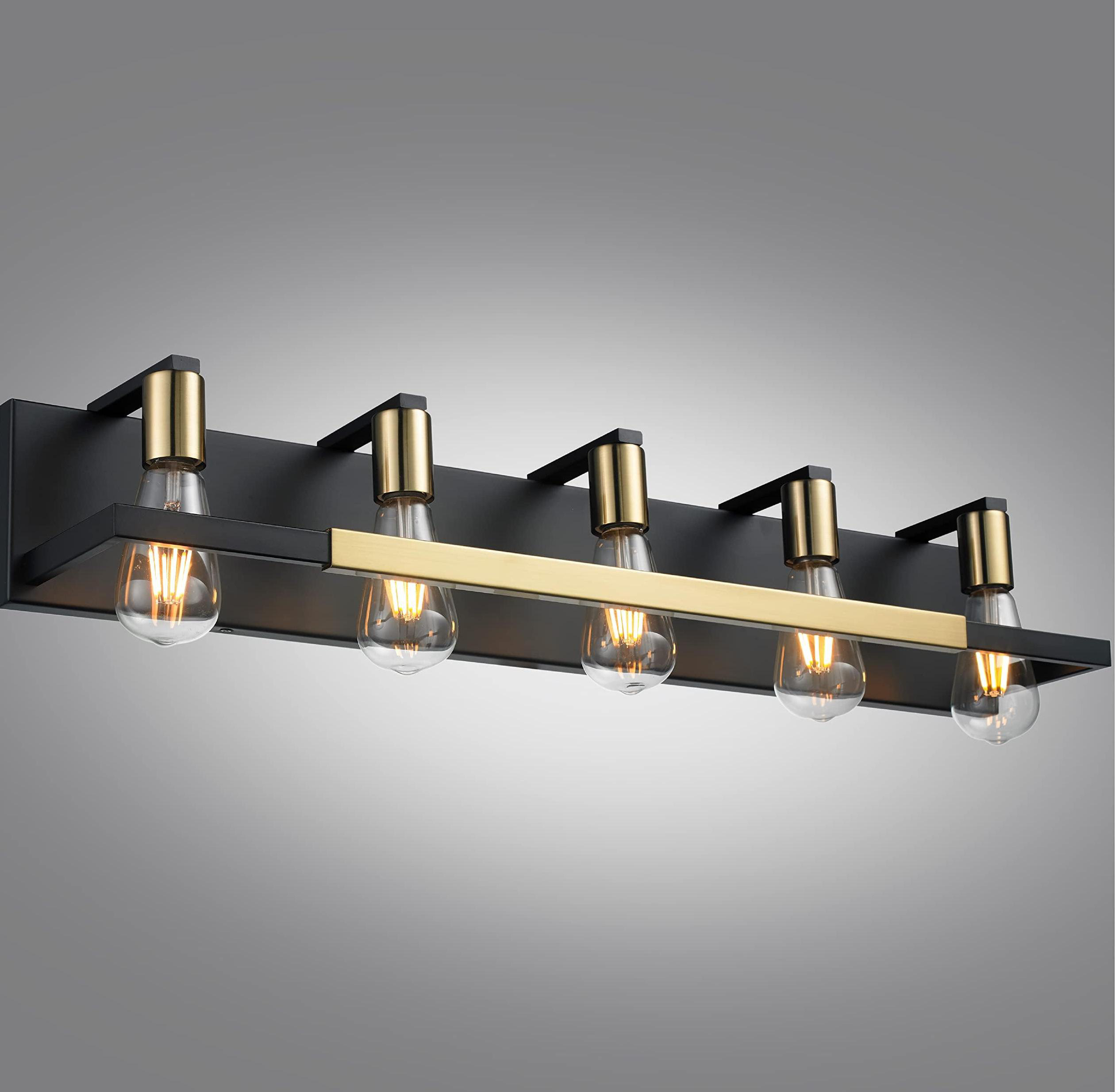 VOMGEB1 Rustic 5-Light Bathroom Vanity Light, Vintage Over Mirror ...