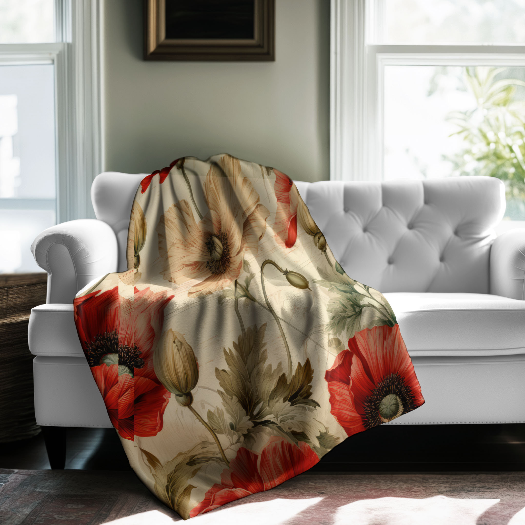 MentionedYou Flame-Colored Petal Patch - 1 Piece Premium Sherpa Throw ...