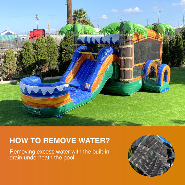 XJUMP Tropical Ocean Commercial Grade Bounce House Water Slide (with ...