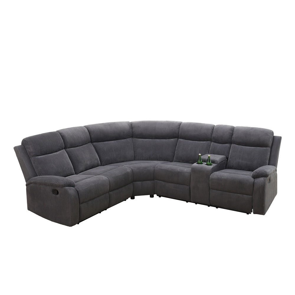 Latitude Run® Lyon 3Pc Gray Corduroy Recliner Sofa Set | Wayfair