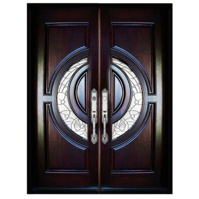 Door Destination Pre-Hung Exterior Ready to install Front Wood Mahogany ...