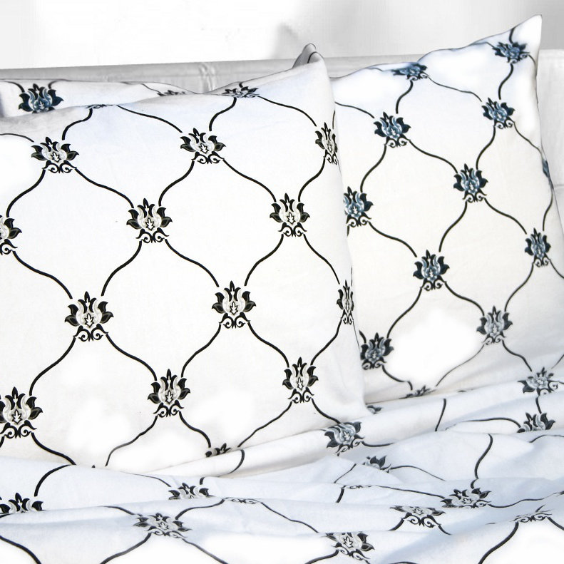 Tribeca Living Damask Printed Extra Deep Pocket Flannel Sheet Set | Wayfair