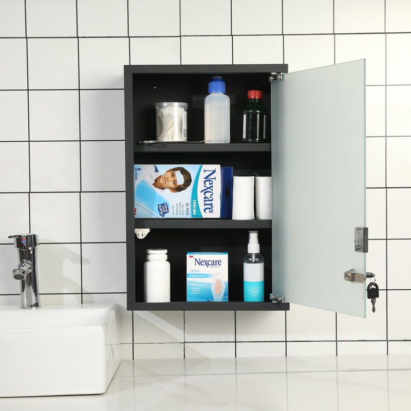 Ebern Designs Wall Black Small Bathroom Storage Cabinet | Wayfair