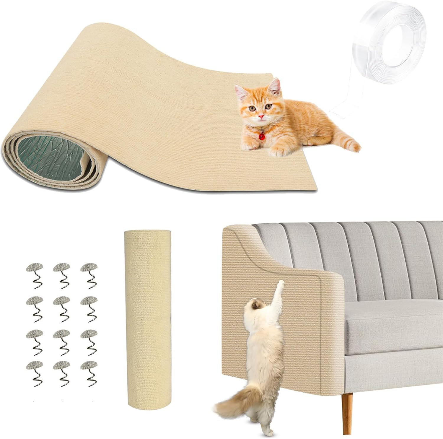 Tucker Murphy Pet™ Cat Scratching Mat With Self-Adhesive Trimmable ...