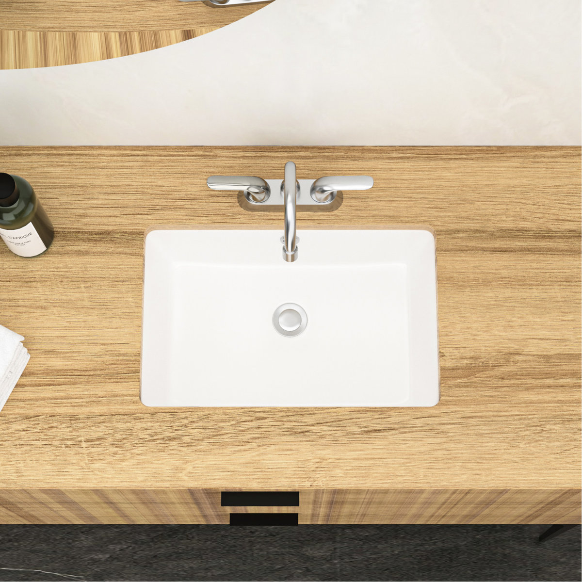 Hokku Designs 18"X12" Undermount Bathroom Sink With Overflow Ceramic ...