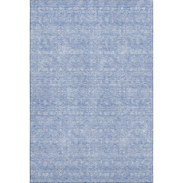 Bungalow Rose Premium Machine Washable Prisco Sky Rug | Wayfair