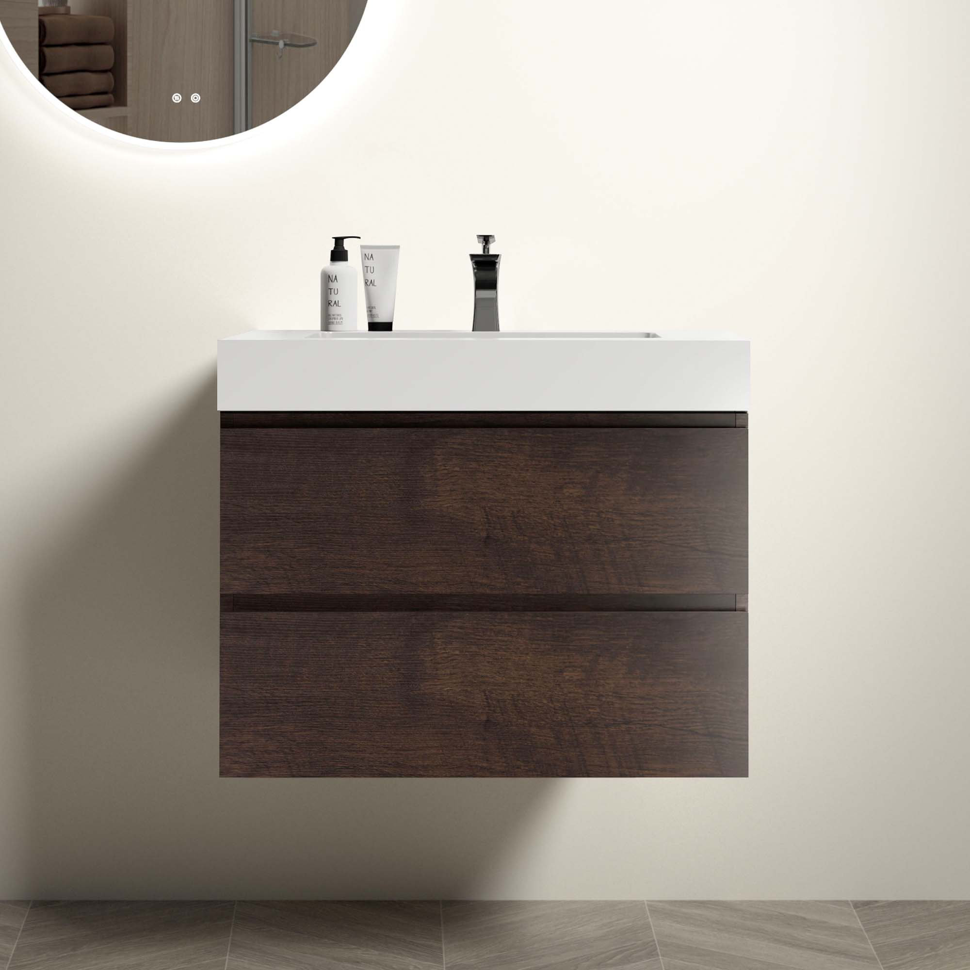 Ebern Designs Modern Large Storage Wall Mounted Bathroom Vanity With ...