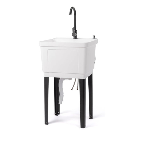 Winado Freestanding Plastic Utility Sink With Stainless Steel Faucet ...