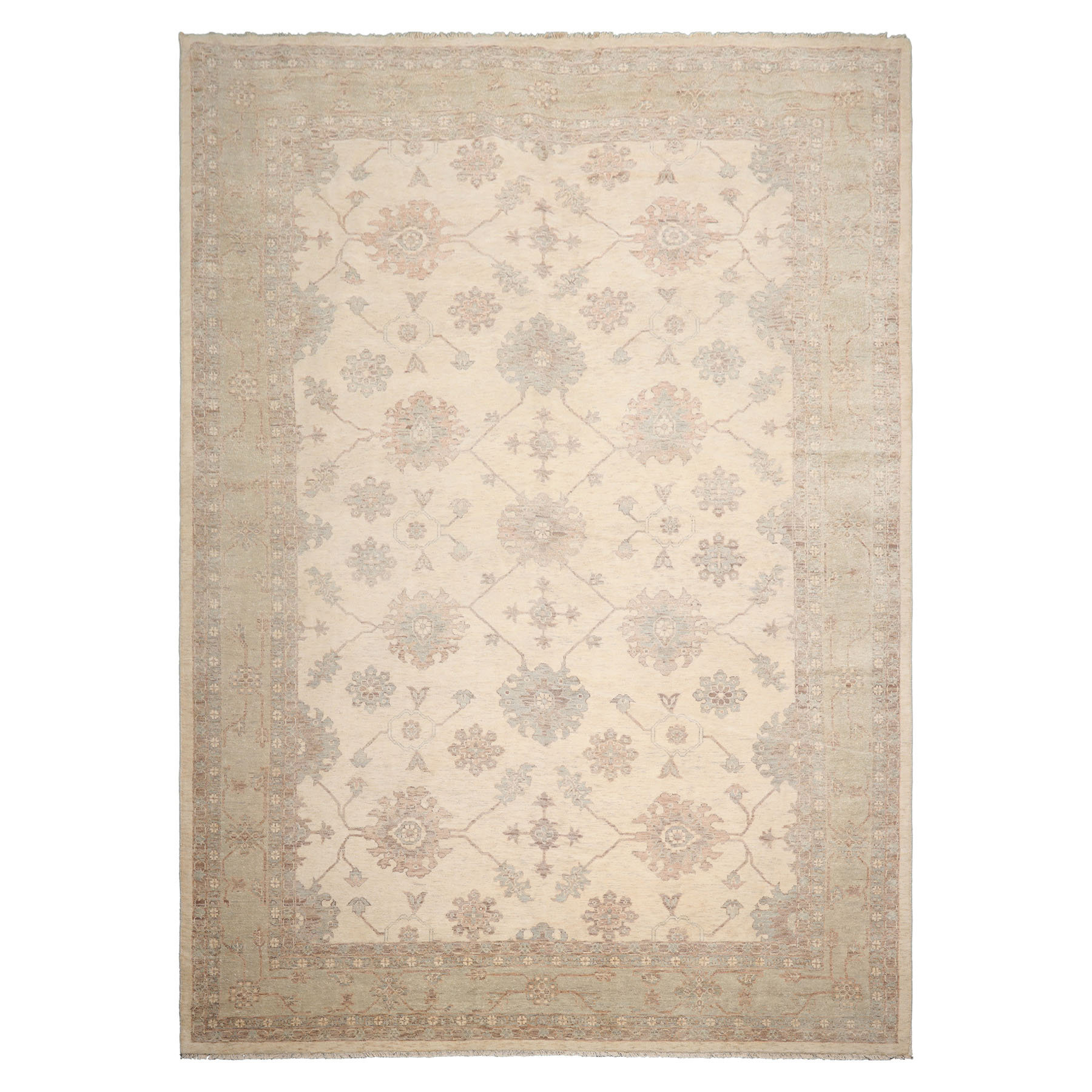 Bloomsbury Market 10x14 Ivory Hand Knotted Afghan Oushak Traditional ...