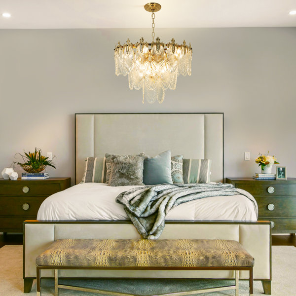 House of Hampton Gevan 8 - Light Dimmable Tiered Gold Chandelier With ...