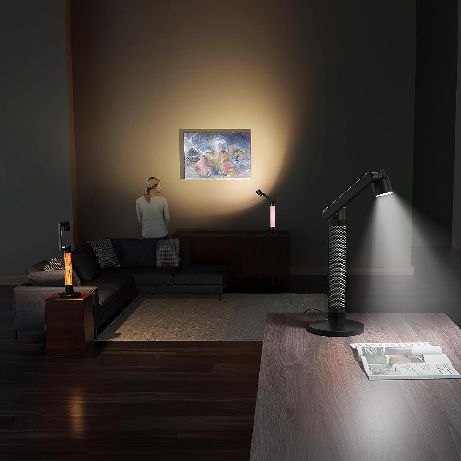 Brayden Studio 3-In-1 LED Desk/Task/Ambient Lamp, Architect Swing Arm ...