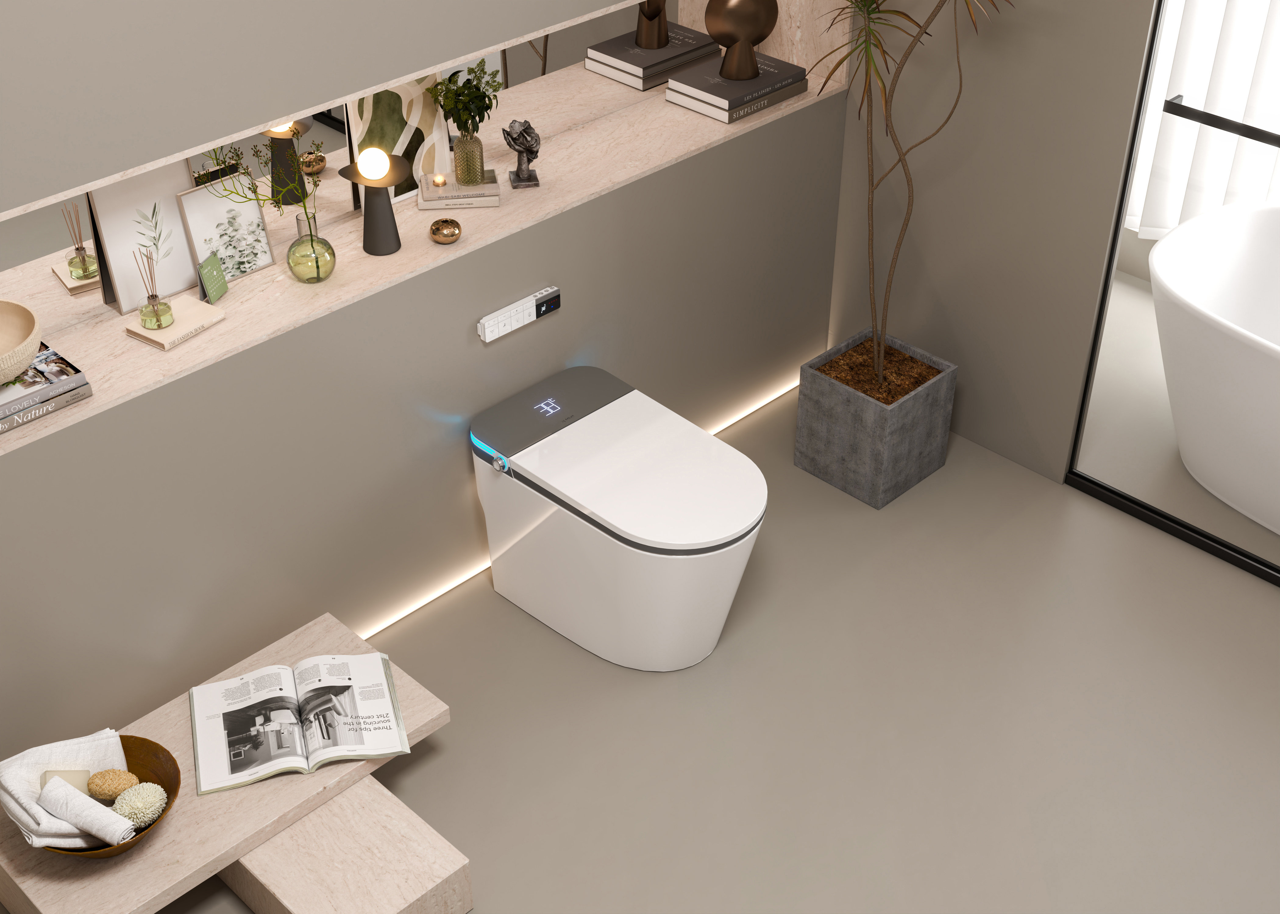 Blue Elephant MEJE Simple and Elegant One Piece Smart Toilet, Heated ...