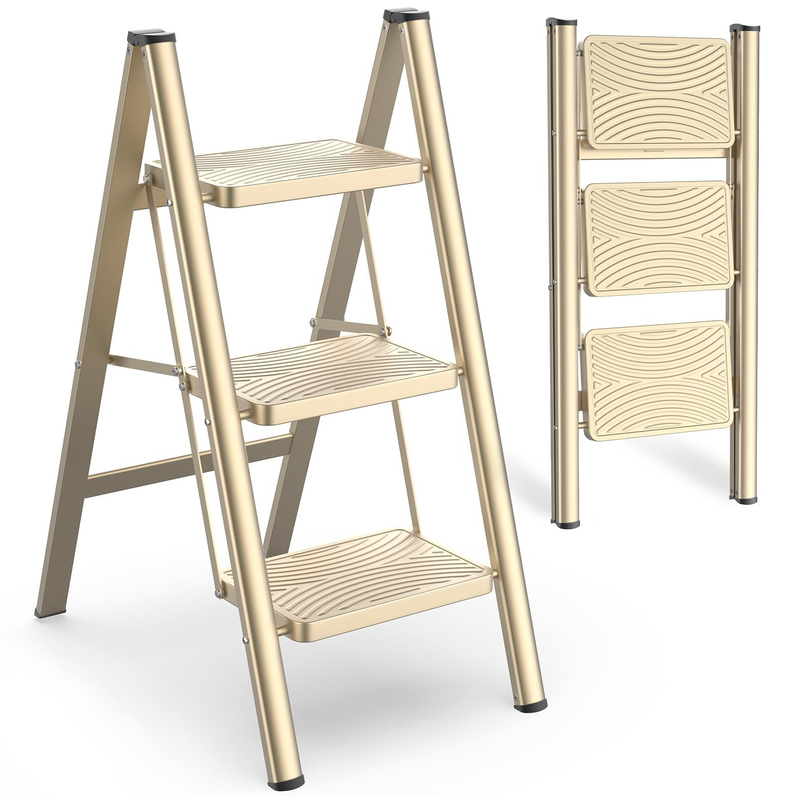 WFX Utility™ Step Ladder 3 Step Folding,Closet Step Stool Lightweight ...