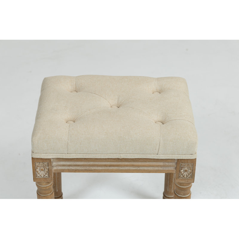 Ophelia & Co. Small Padded Bench, Square Upholstered Rustic Ottoman ...