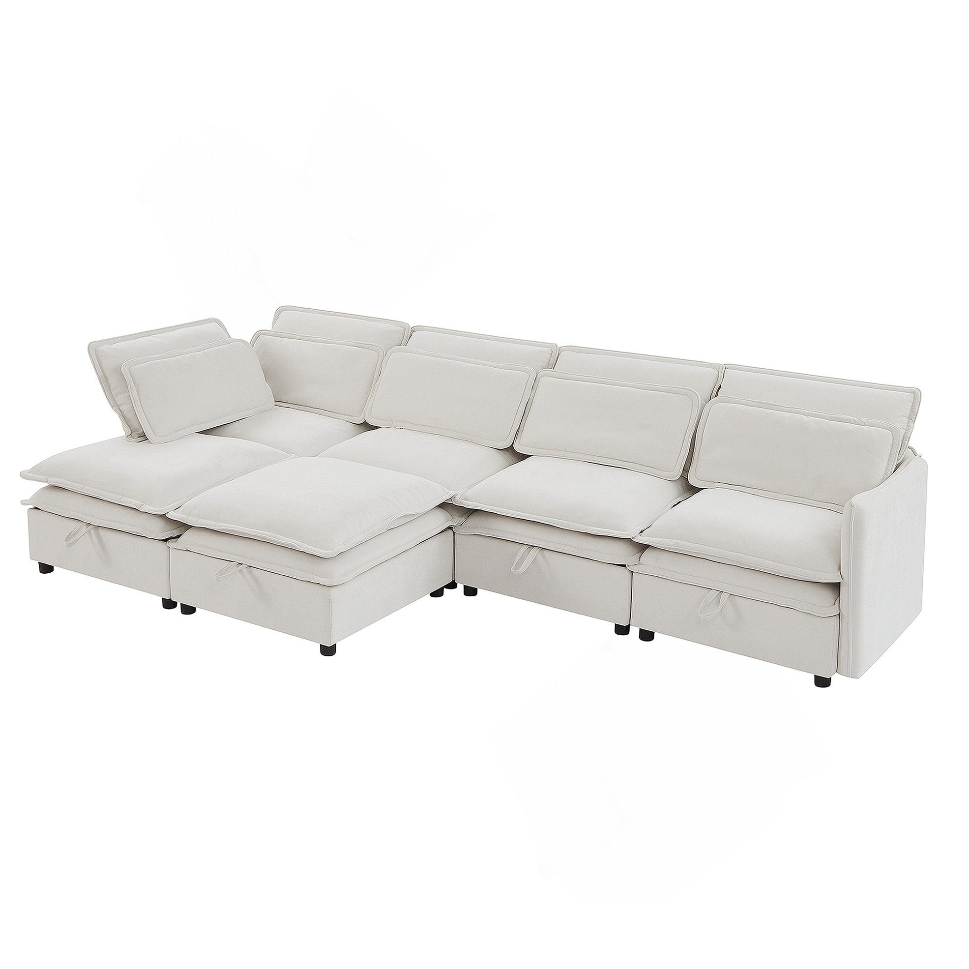 Latitude Run® Double-Layer Cushion Modern Large U-Shaped Modular Sofa ...