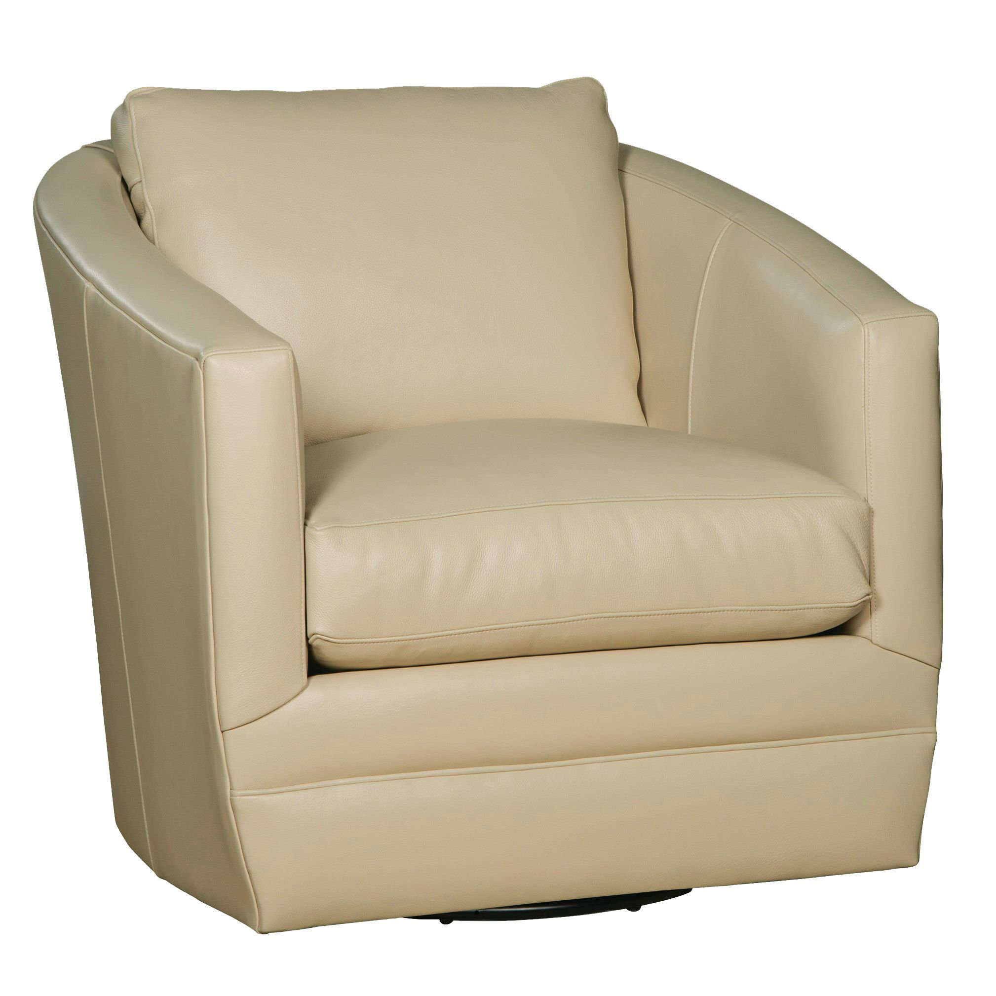 Hokku Designs Mikylie Genuine Leather Swivel Glider Chair, Khaki ...