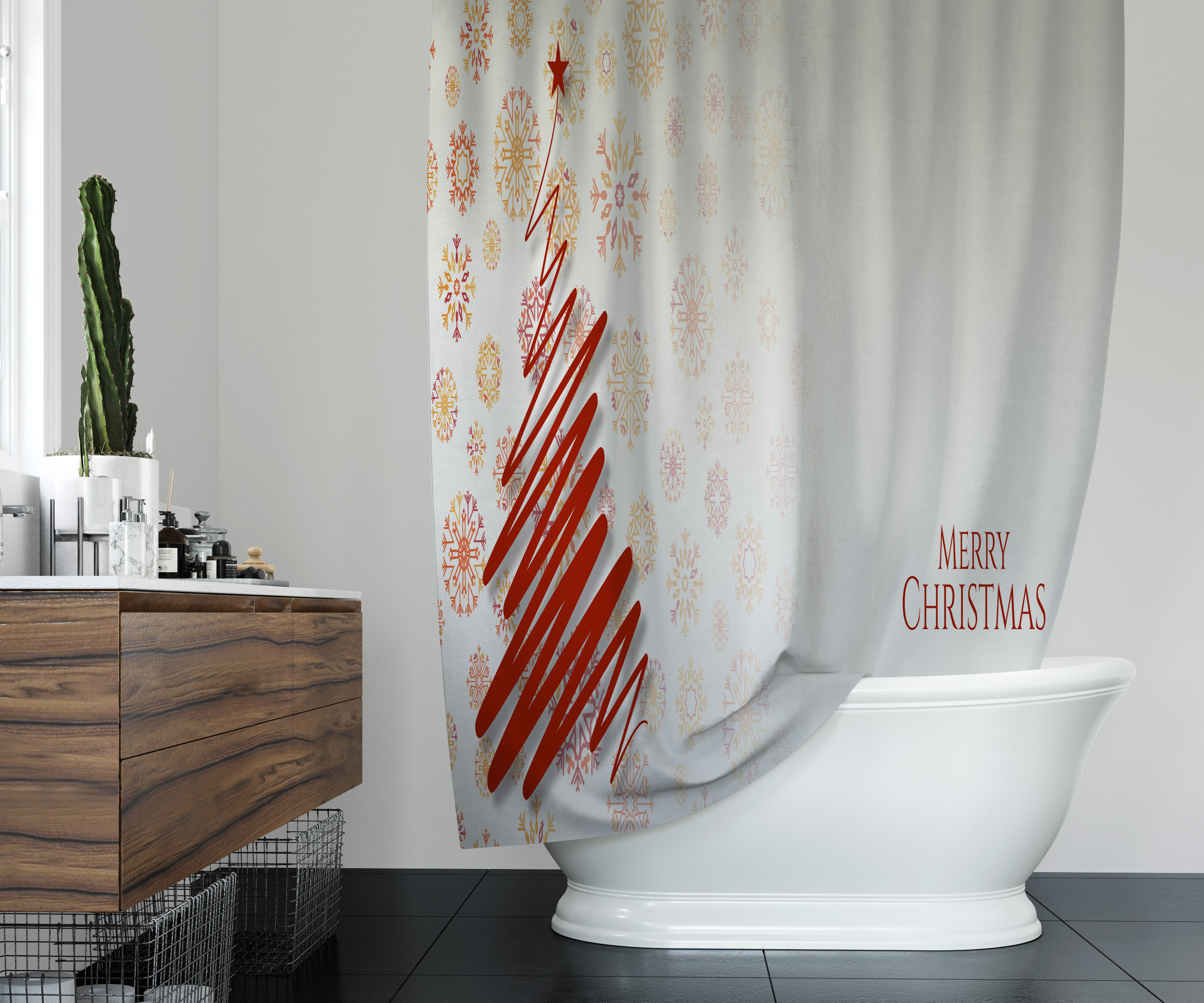 The Holiday Aisle® Single Shower Curtain | Wayfair