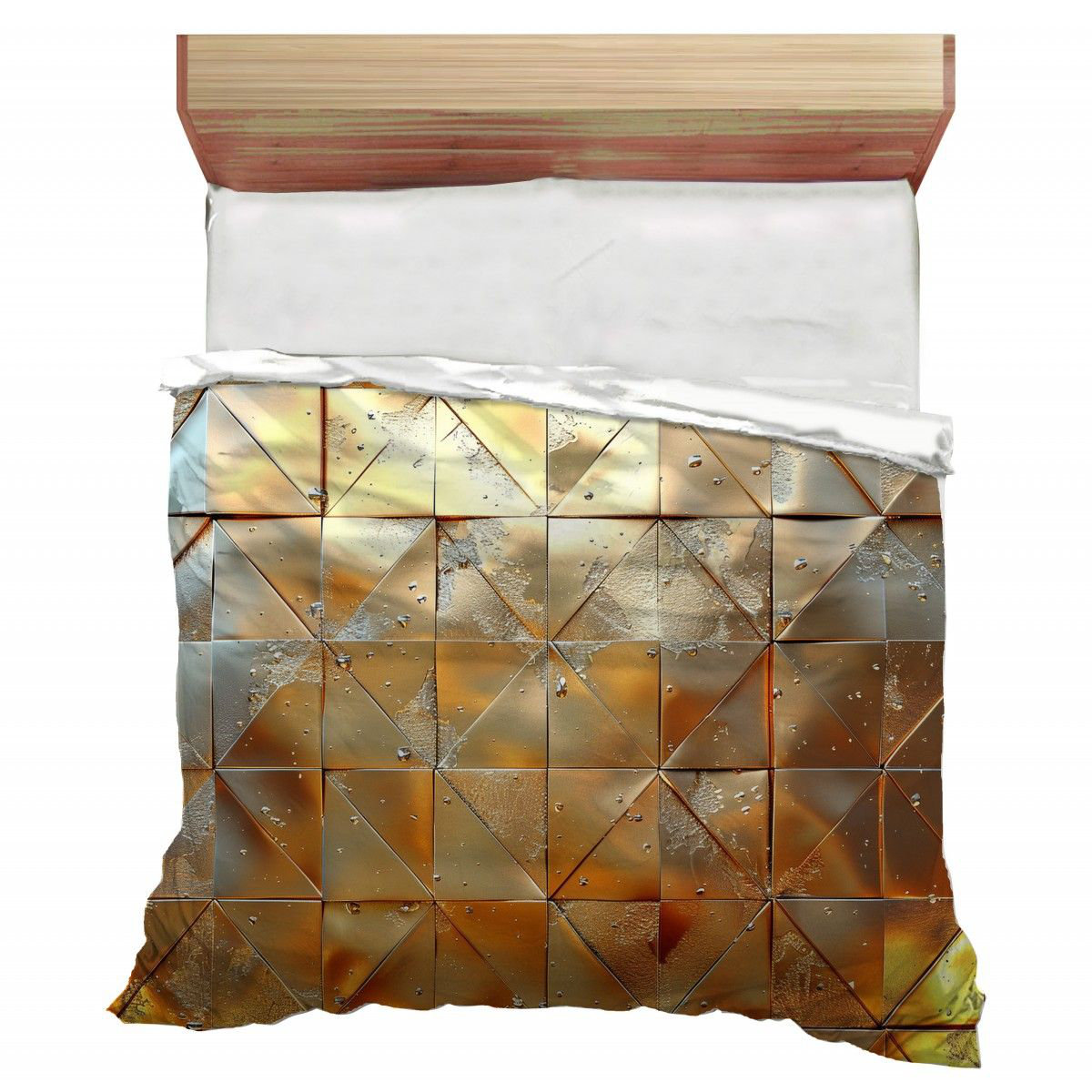 VisionDecor Metallic Bedding Surface Duvet Cover Glossy Golden | Wayfair