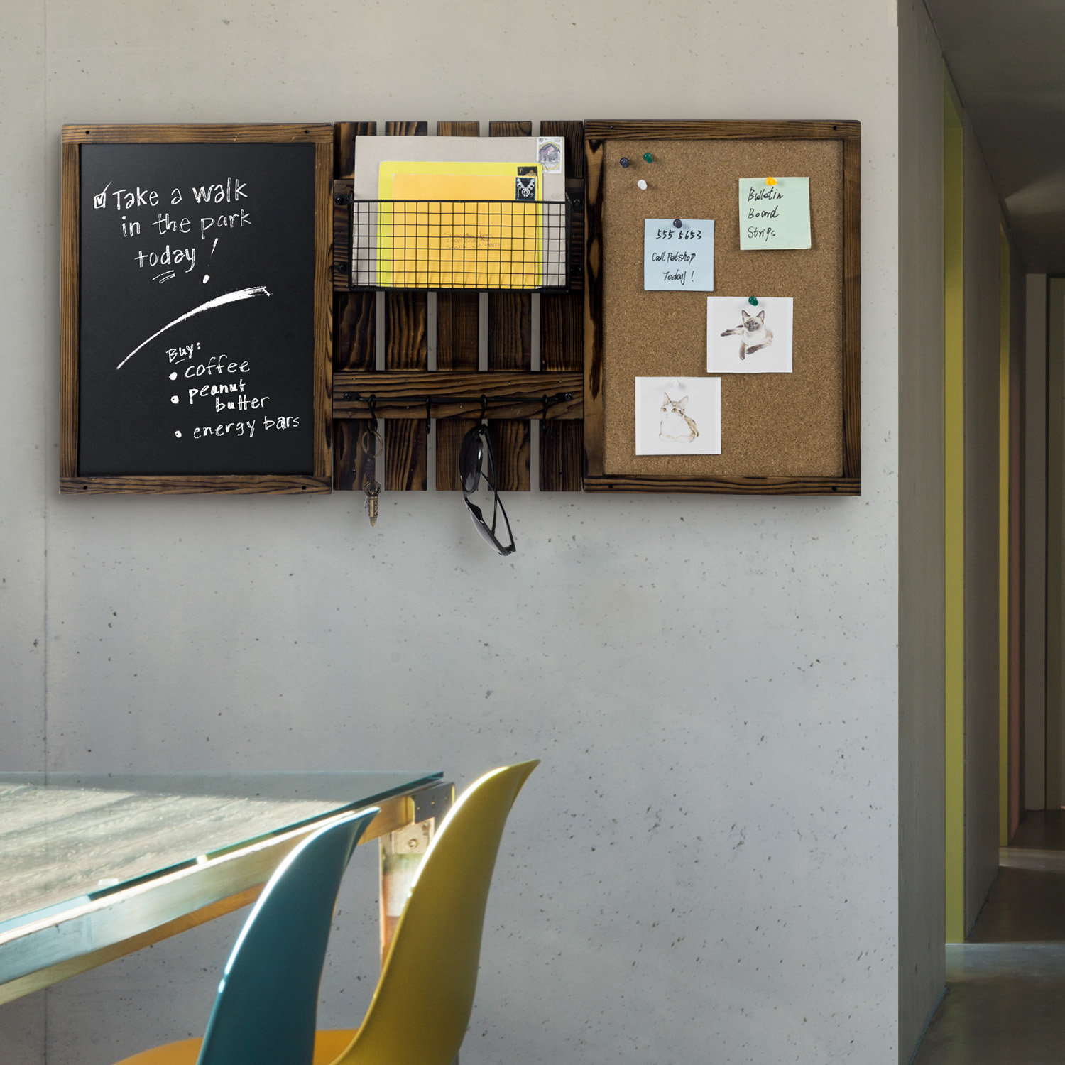 Millwood Pines Wall Mounted Bulletin Board Combo Set - Wayfair Canada