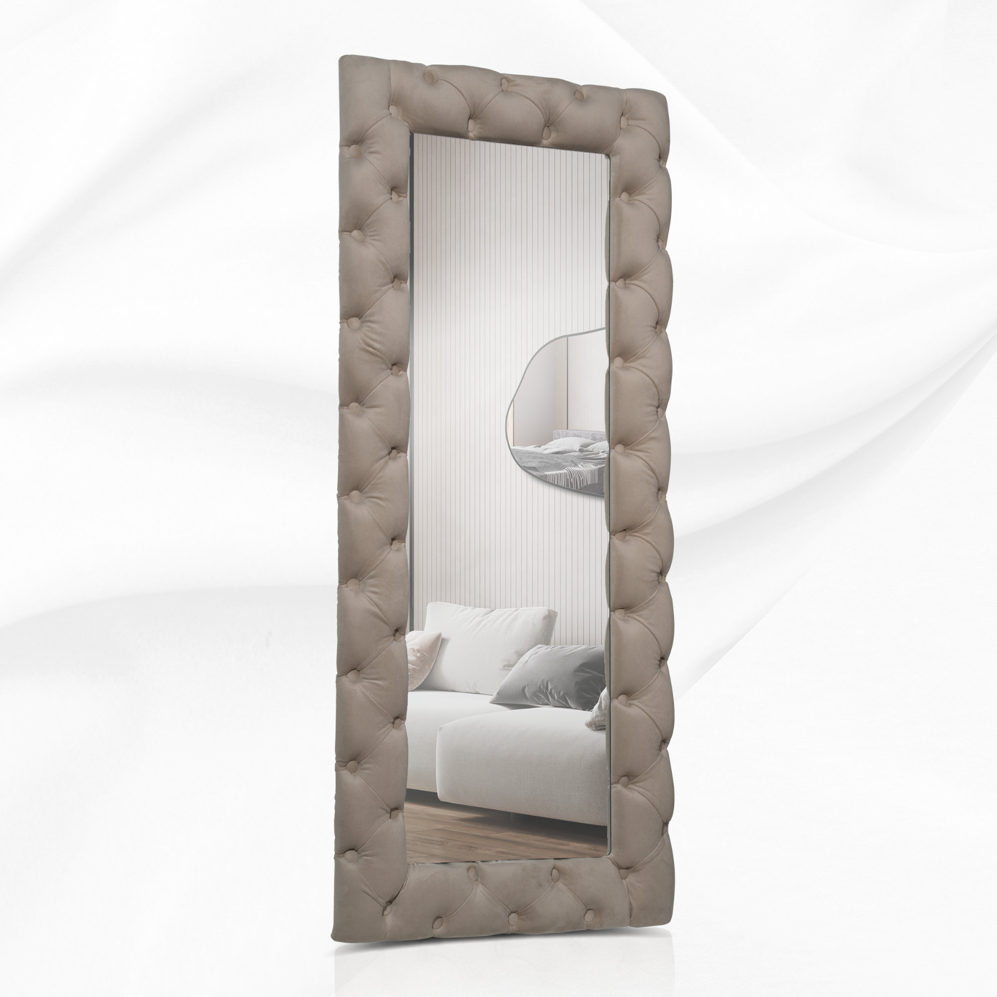 Mercer41 Ringe Upholstered Full Length Floor Mirror | Wayfair