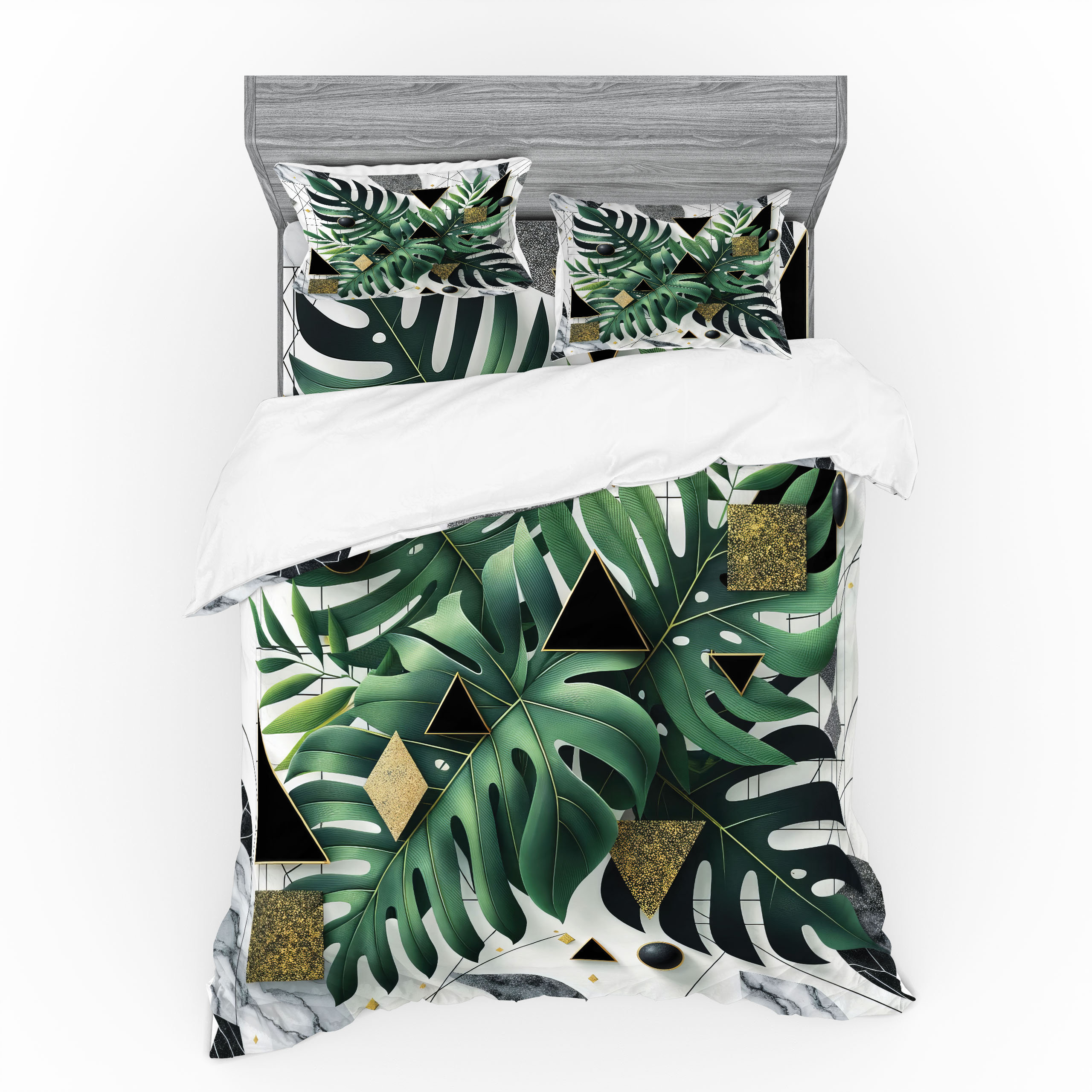 Ambesonne Monstera Bedding Set & Emerald Dark Grey Dimgray - Wayfair Canada