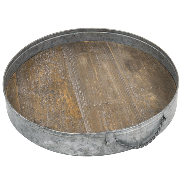 Rosalind Wheeler Round Galvanized Metal Serving Tray - Wayfair Canada