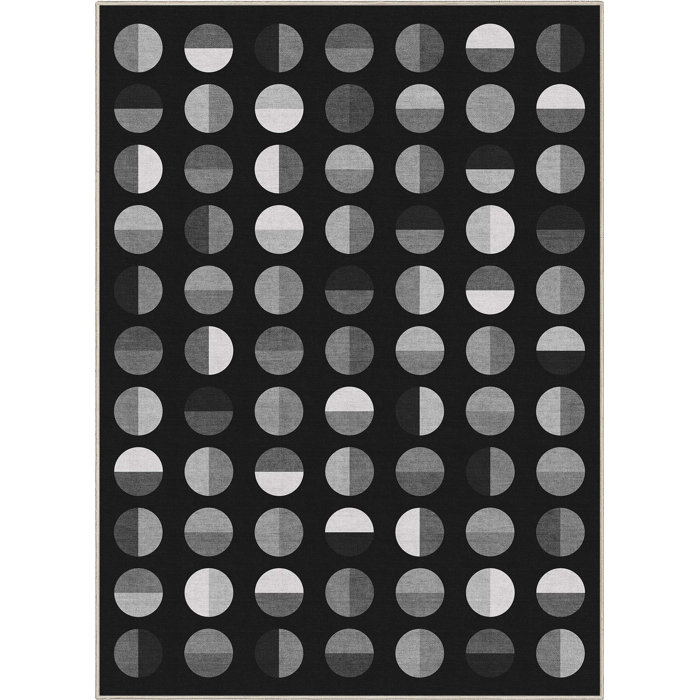 Well Woven Apollo Split Dot Black Mid-Century Modern Geometric Flat ...
