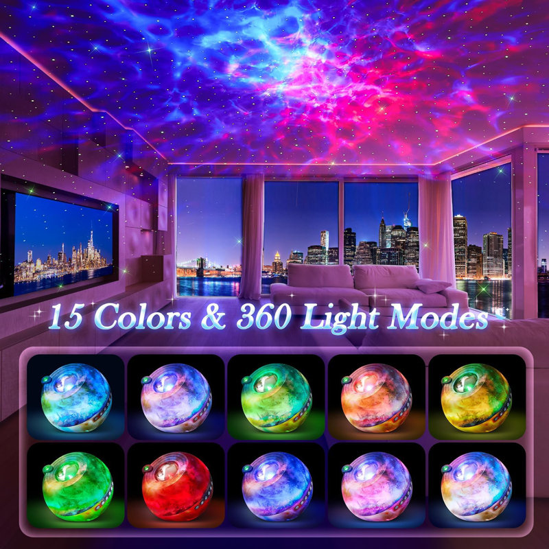 YESCAD 15 Colors Galaxy Projector for Bedroom | Wayfair