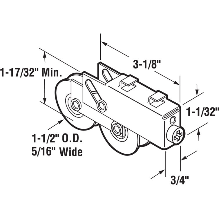 Prime-Line 1-1/2 In. Steel Ball Bearing Plain Back Sliding Door Tandem ...