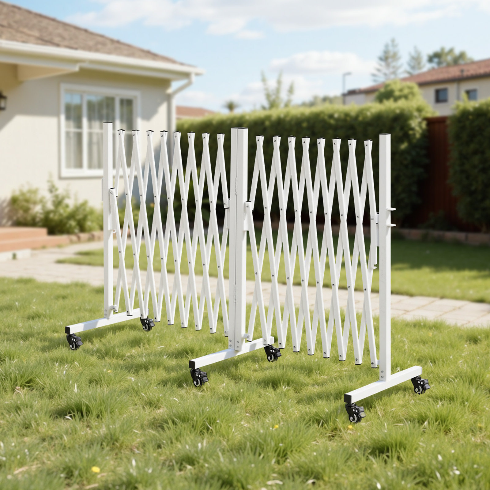 VEVOR Double Expandable Barricades, 18FT Industrial Safety Barriers ...