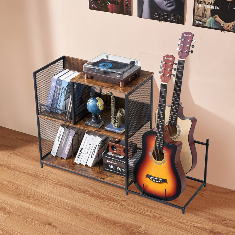 VEVOR Record Player Stand 3-Tier Metal Turntable Stand with Guitar ...