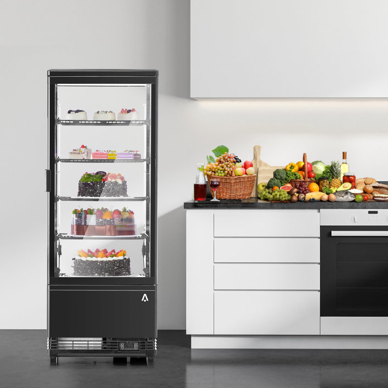 Yuan Home Commercial Refrigerator Display Case 3.5 Cu.Ft, Refrigerated ...