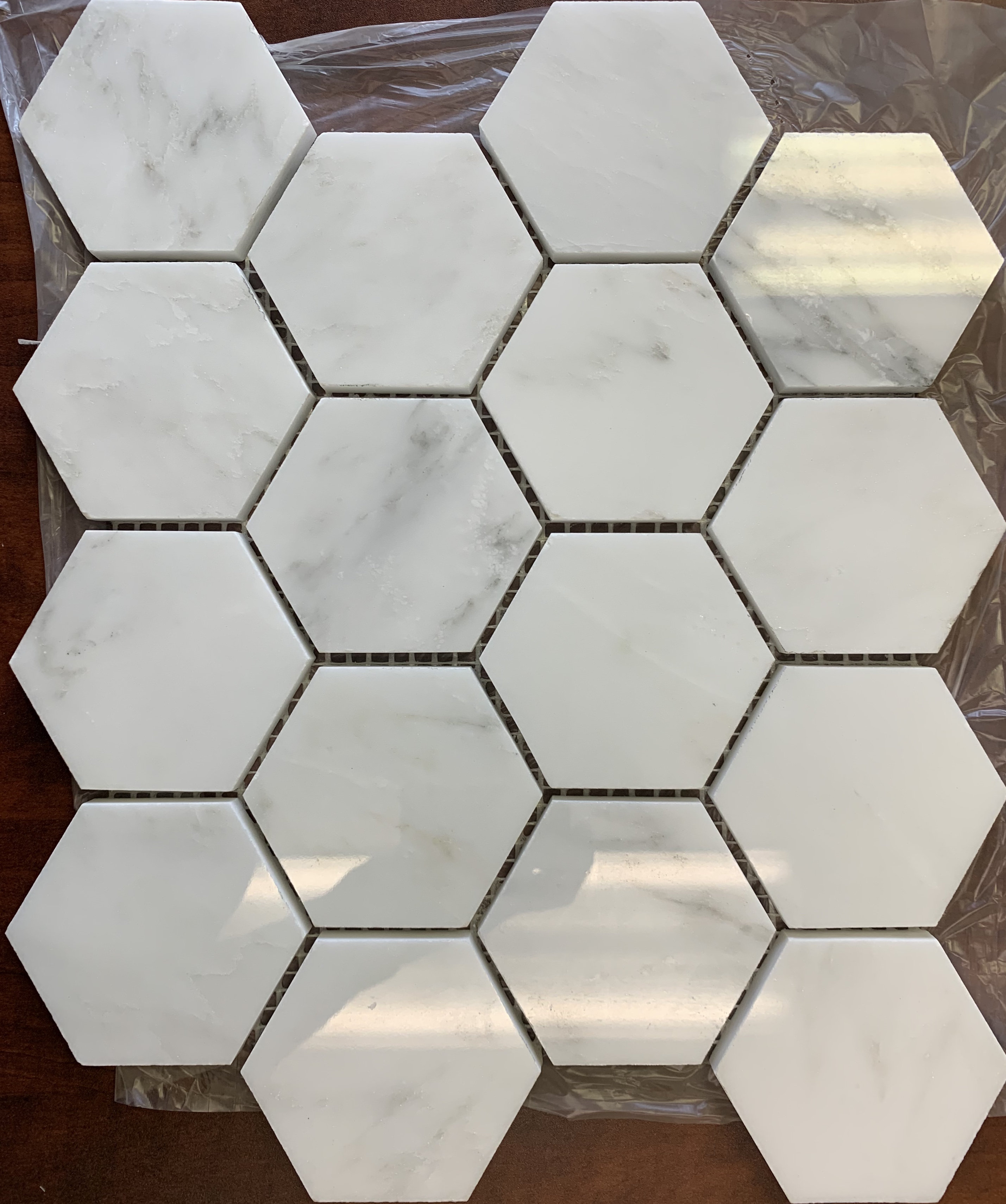 Mango Tile Alps 10" x 12" Marble Honeycomb Mosaic Wall & Floor Tile ...