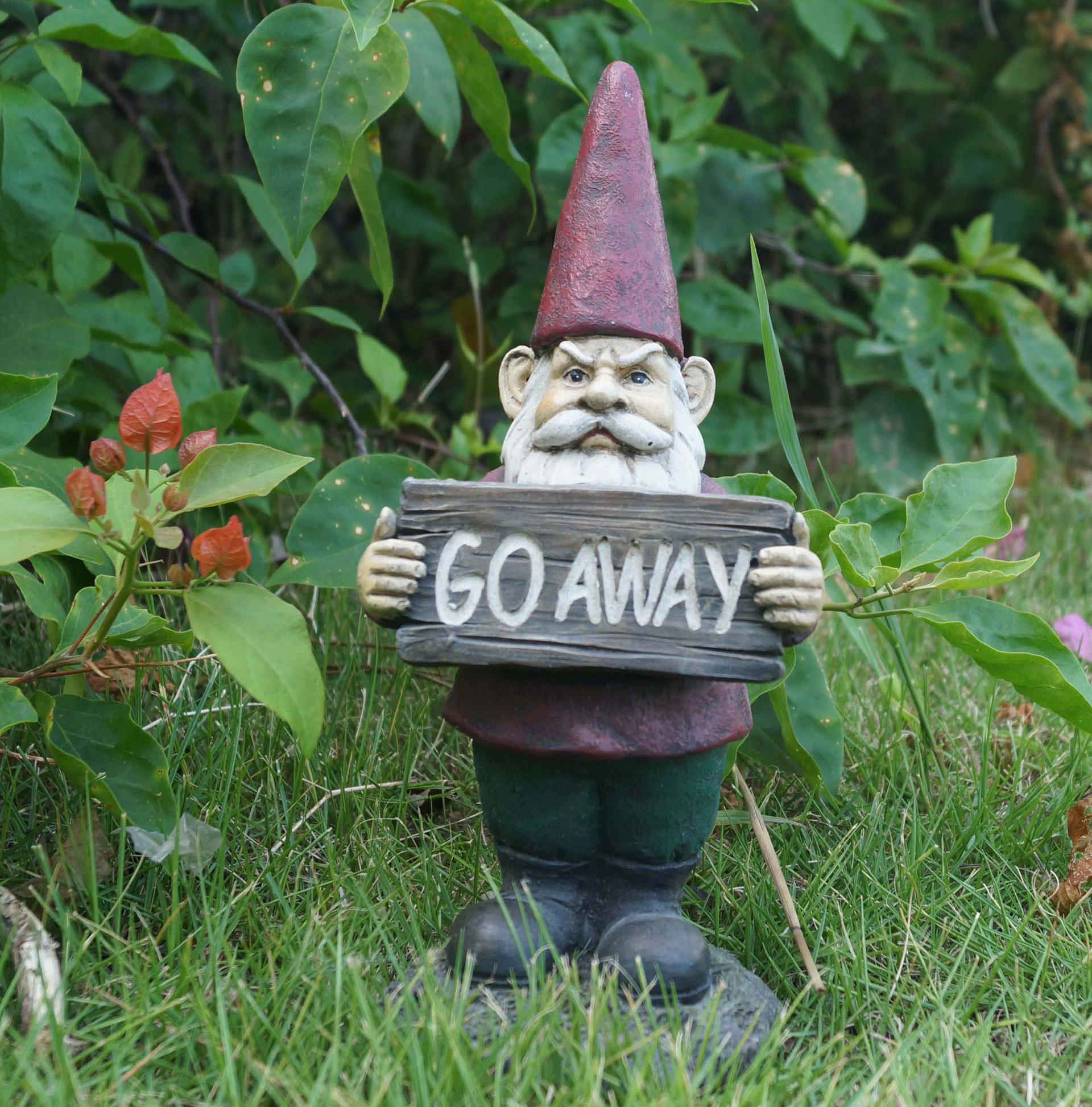 Hi-Line Gift Ltd. Gnome Holds Go Away Sign Statue & Reviews - Wayfair ...