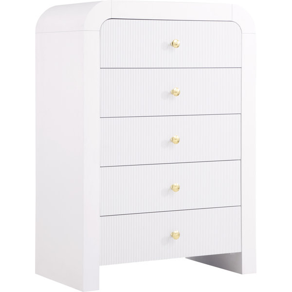 Wade Logan® Alessondra 5 Drawer 34" W Fluted Chest & Reviews | Wayfair