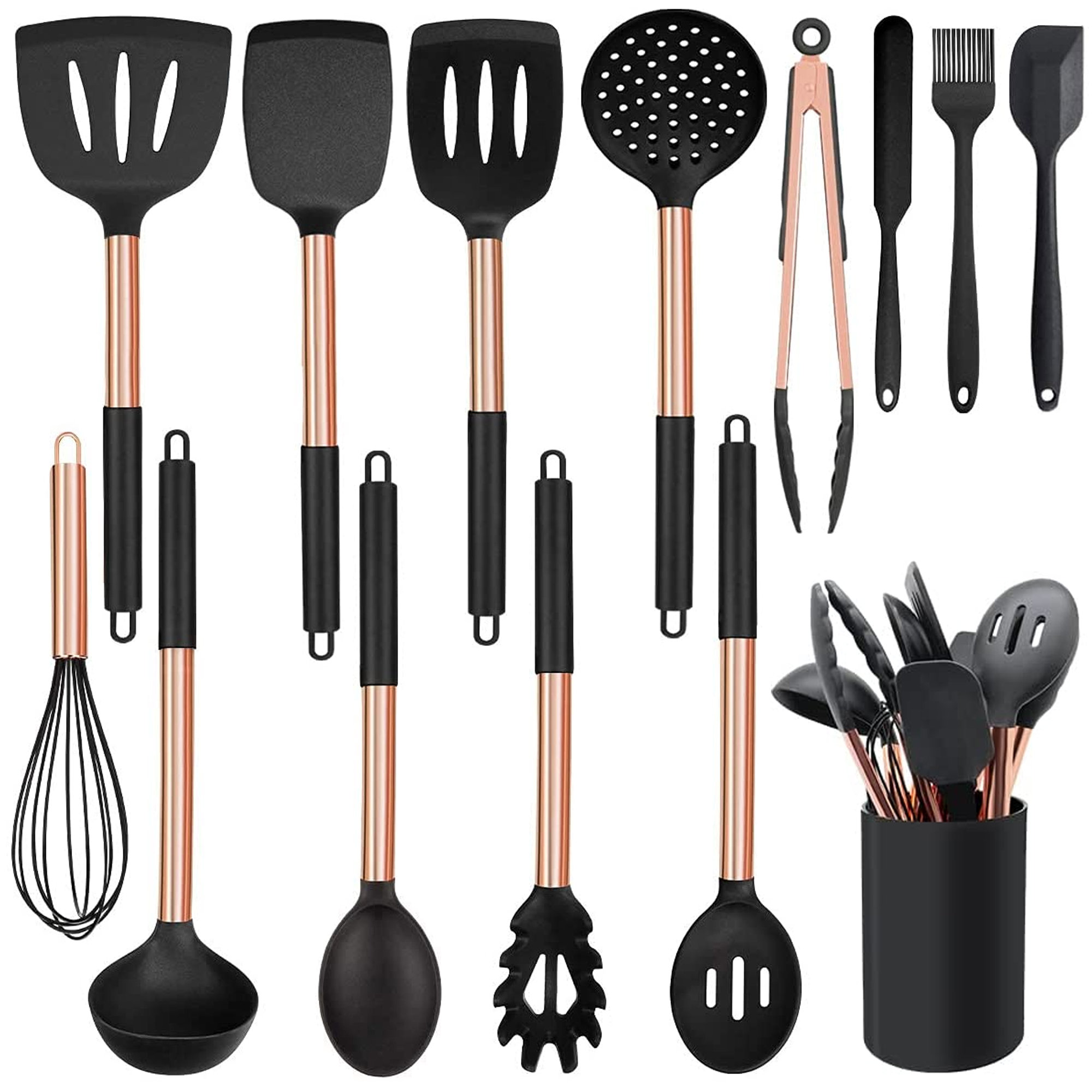 AIRPJ 14 - Piece Cooking Spoon Set with Utensil Crock & Reviews | Wayfair