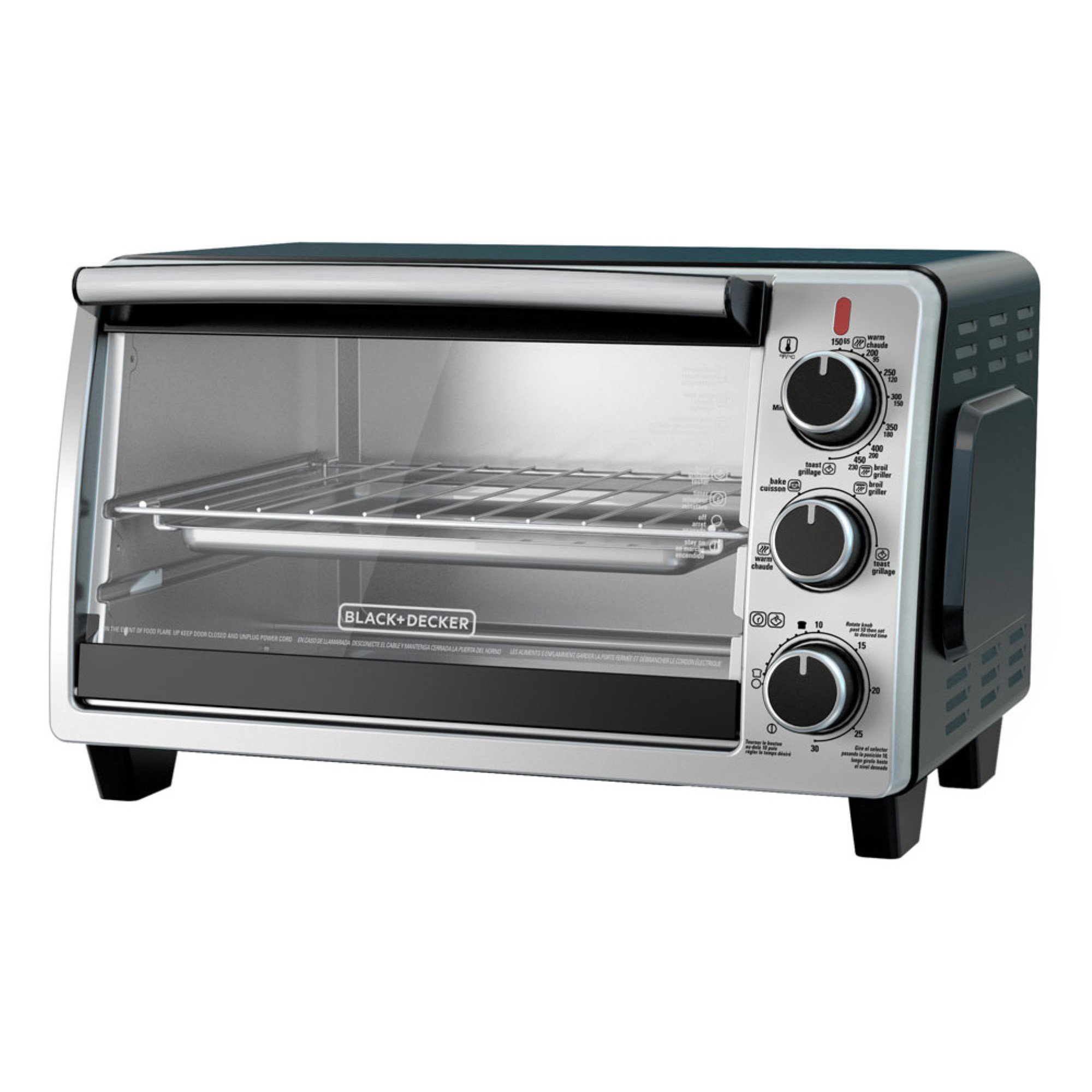 BLACK+DECKER Black + Decker 6-Slice Stainless Steel/Black Convection ...