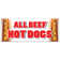 SignMission ALL BEEF HOT DOGS BANNER SIGN Red Hots Weiner Franks ...