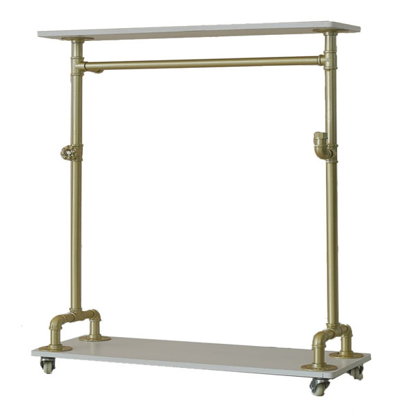 Rebrilliant Naidelyn Wood Metal Rolling Clothing Rack Covers | Wayfair