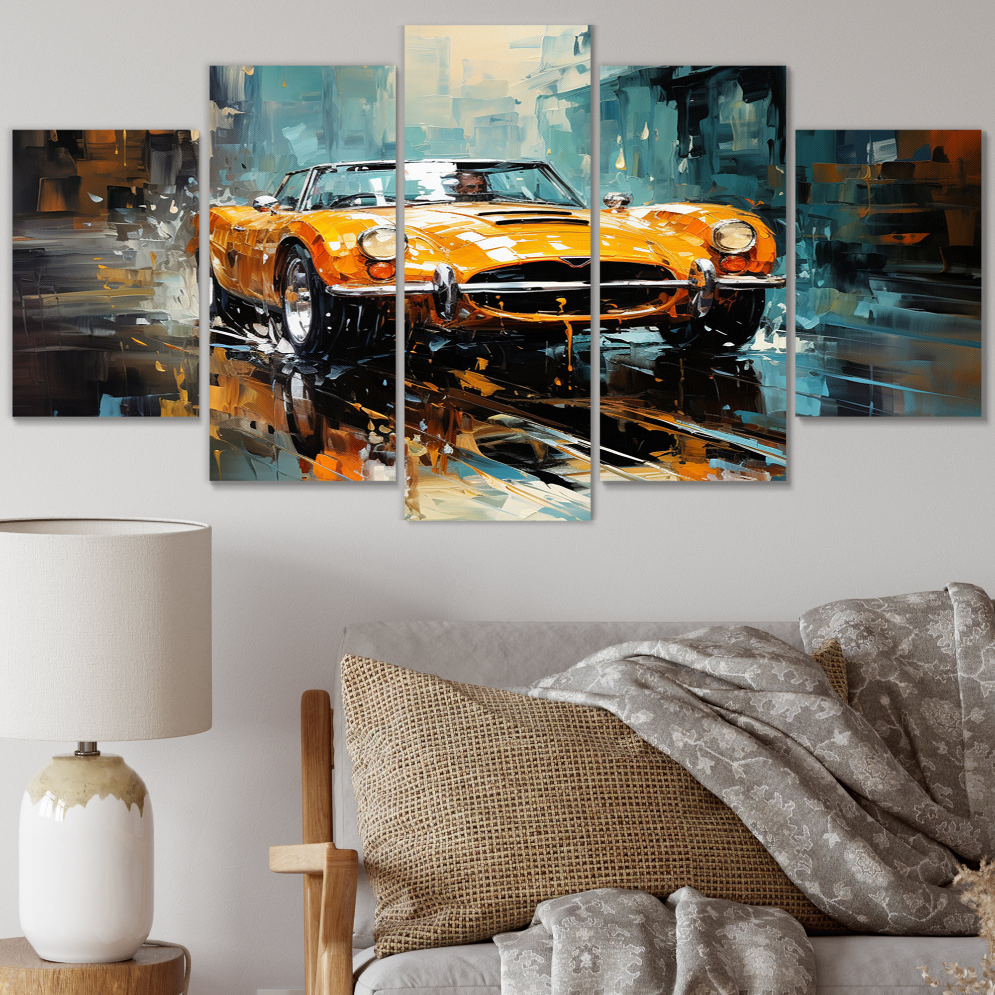 Latitude Run® Retro Grand Prix Sports Car Illustration II - Cars Race ...
