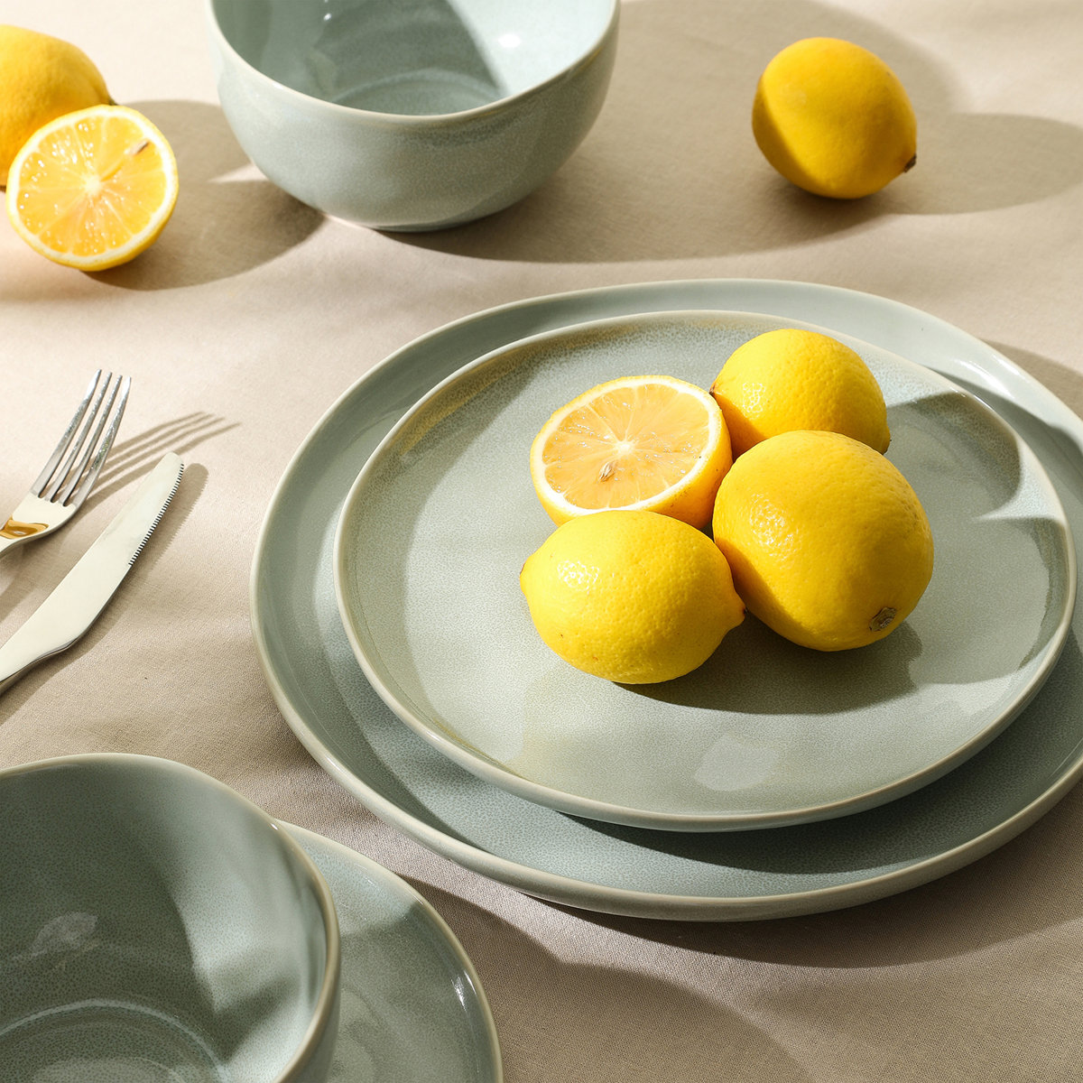 Stone Lain Mirella 4-Piece Dinner Plate Set Stoneware & Reviews | Joss ...