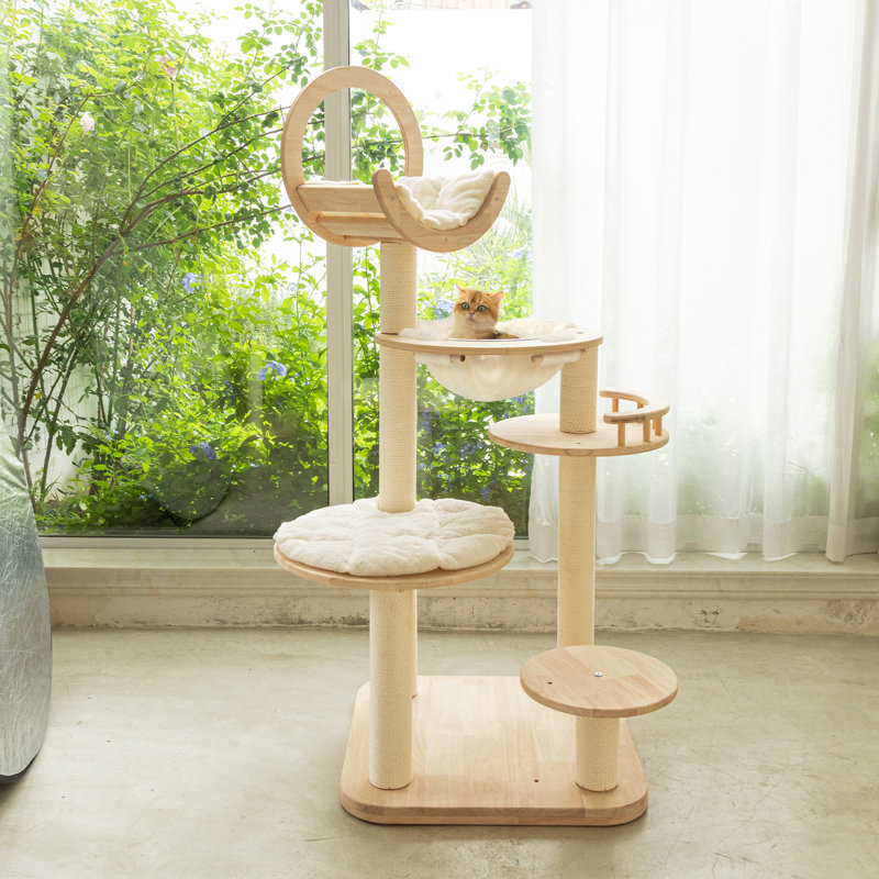 AllModern Azar 56.3" Transformable Cat Tree, Large Wood Cat Tower ...
