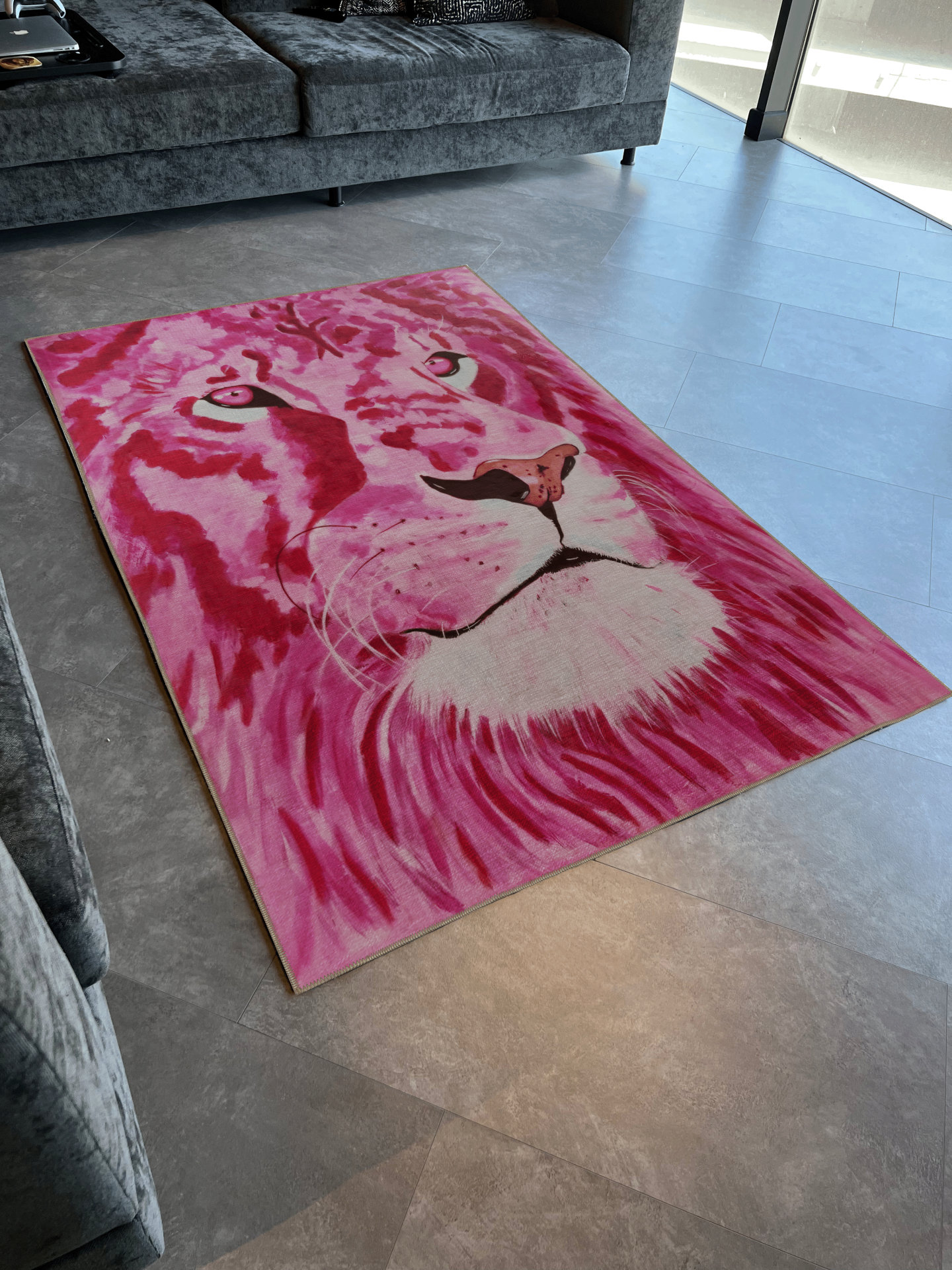 Orren Ellis Mira Pink Themed Noble Lion Patterned Creative Modern ...