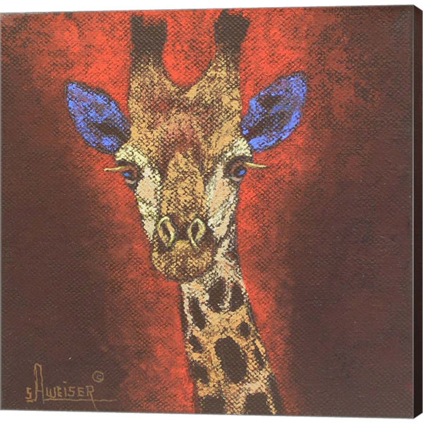 Bungalow Rose Giraffe by Sharon Weiser - Wrapped Canvas Painting | Wayfair