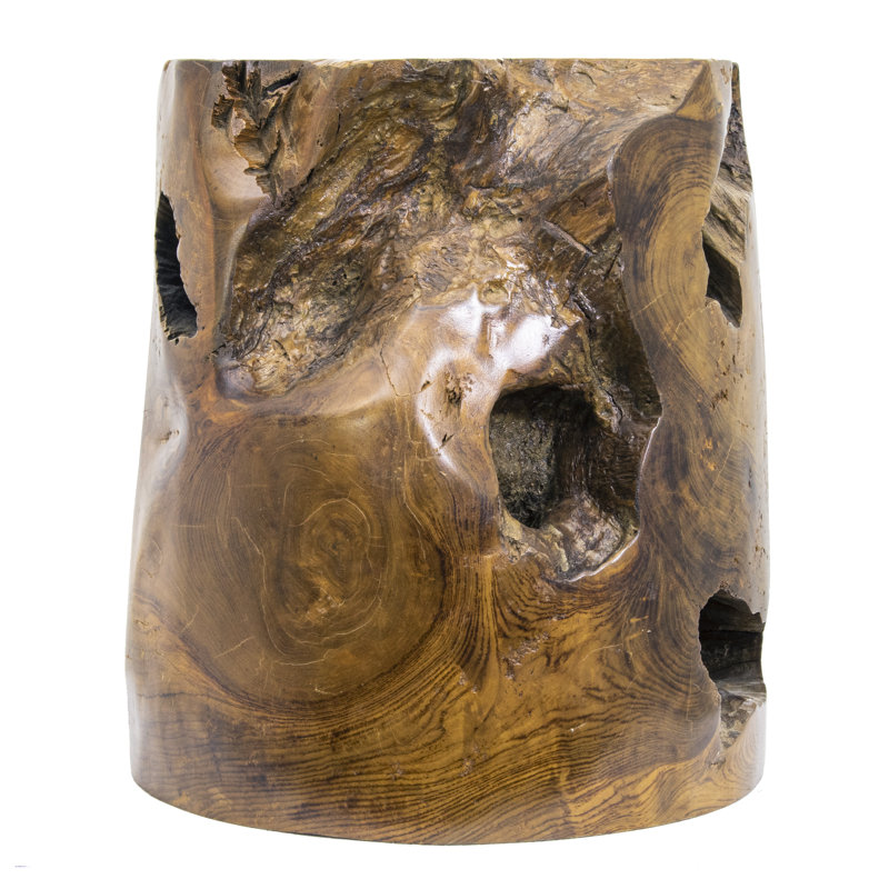 Millwood Pines Adale Solid Teak Root Accent End Table | Wayfair