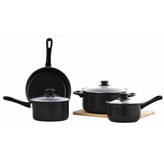 Universal Housewares 7 - Piece Non-Stick Carbon Steel Cookware Set ...