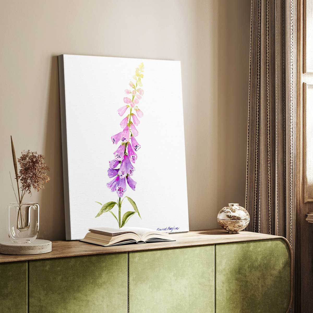 Winston Porter Annie's Foxglove I -Custom Wrapped Gallery Cavas | Wayfair