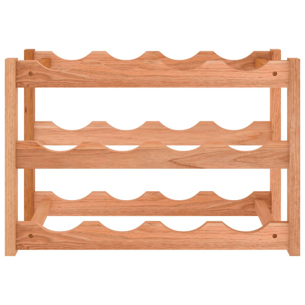 Millwood Pines Wine Rack for 12 Bottles Solid Wood Walnut | Wayfair