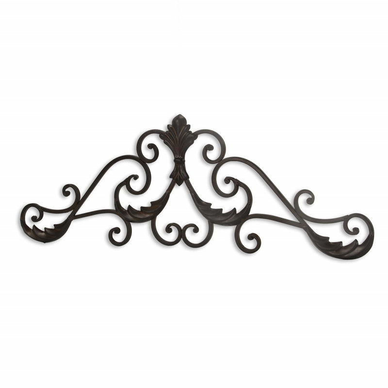 Astoria Grand 32" Rustic Brown Metal Scroll Wall Decor | Wayfair
